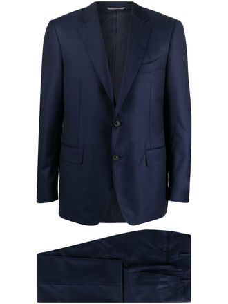 Canali costume boutonn&eacute; &agrave; patch logo - Bleu