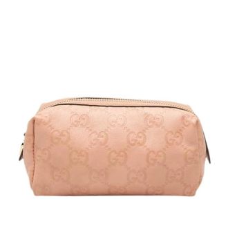 Gucci Pre-owned Embossed Leather Pouch - - Pre-owned - Damen - Rosa - ONE SIZE