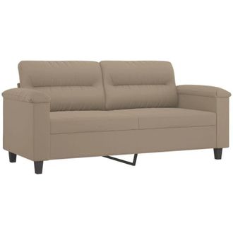 vidaXL 2-Sitzer-Sofa Taupe 140 cm Mikrofasergewebe Vidaxl