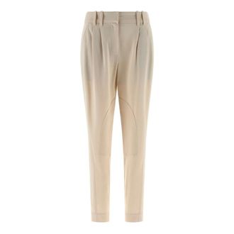 Brunello Cucinelli Femme, Pantalons, Beige, Taille: 36 FR Pantalon d&Eacute;quitation
