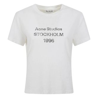 Acne Studios Femme, Tops, Blanc, Taille: 40/42 FR T-shirt Blanc en Coton et Chanvre