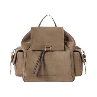 Brunello Cucinelli Wildleder Rucksack - - Bags - Damen - Braun - ONE SIZE