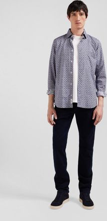 Eden Park Chemise En Coton &Agrave; Micro-motifs Ciel Coupe Slim