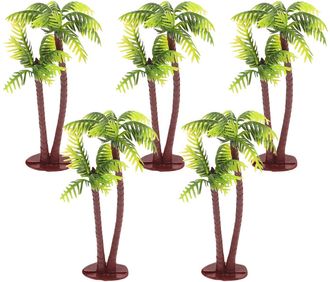 Amosfun Künstliche Kokospalme Miniatur Dekoration Aus Kunststoff Für Aquarium Terrarium Mikrolandschaft DIY Garten 5 Stücke Wasserdicht Und Realistisch