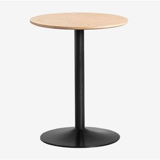 Sklum Sklum - Runder Esstisch aus mdf und Metall Yvetta Braun Eiche &Oslash;60 cm