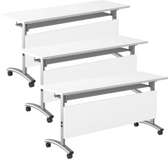 Generic Klappbarer Schreibtisch, tragbarer Konferenztisch mit Rollen, verstellbare Klappplatte, vielseitiges Design f&uuml;r B&uuml;ro, Studium und Arbeit