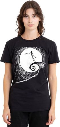 The Nightmare Before Christmas Damen Jack Moon Silhouette Ladies Shirt, Black, Schwarz, XL EU