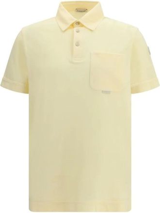 Moncler Homme, Tops, Jaune, Taille: XL Polo &agrave; Manches Courtes avec Poche
