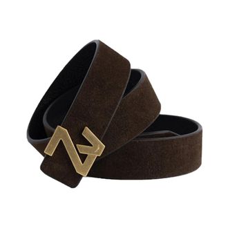 Zadig&Voltaire Zv Initiale 30mm Wildlederg&uuml;rtel - - Accessories - Damen - Braun - L