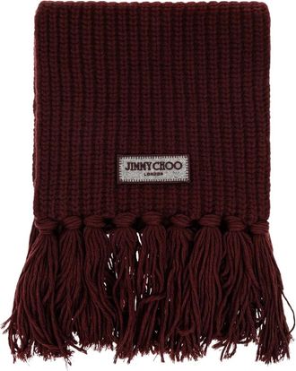 Jimmy Choo London Wollschal mit Fransen - - Accessories - Damen - Rot - ONE SIZE