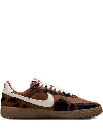 Nike baskets Field General 82 &agrave; imprim&eacute; vache - Marron