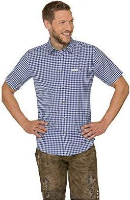 Stockerpoint Hemd Renko3 Trachtenhemden, Bleu (Blau Blau), Large Homme