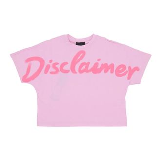 Disclaimer Rosa Crop Tee mit Gro&szlig;em Logo - - Tops - Damen - Rosa - S