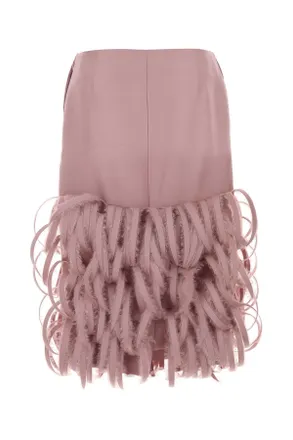 Balenciaga Womens Pink Wool Blend Skirt Dustypink Gonne