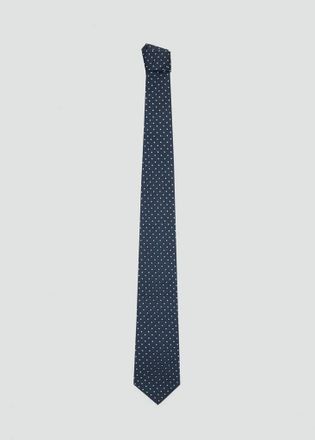 Mango Cravate soie pois bleu marine - Homme - Taille unique - MANGO MAN