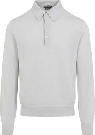 Tom Ford Homme, Pulls, Beige, Taille: L Polo en maille de cachemire et soie fine