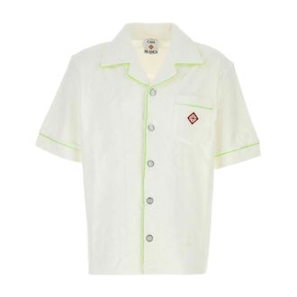 Casablanca Towelling Monogram Kurzarmhemd - - Shirts - Herren - Wei&szlig; - M