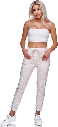 Glamexx24 Jogginghose Damen Casual Sommer Hose Einfarbig Leicht Freizeithose Made in Italy