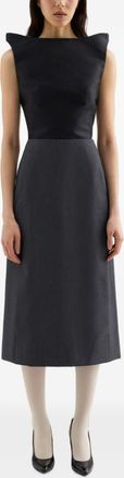 Jil Sander Silk and Wool Cropped Tank Top - Black
