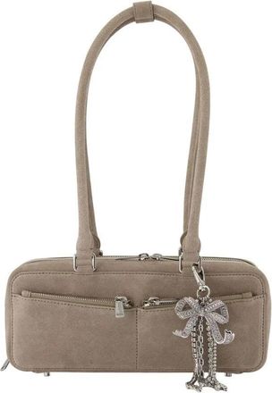 Self Portrait Hobo Bags - Shoulder Bag With Charm - Leather - Grey - Gr. unisize - in Grau - für Damen