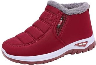 Generic Baskets tendance pour femme - Légères et douces - En coton - Antidérapantes - Chaussures de neige pour femme, Rouge, 39.5 EU
