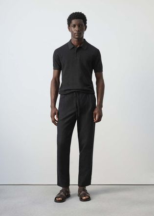 Mango Pull en maille fine microstructure noir - Homme - XXL - MANGO MAN