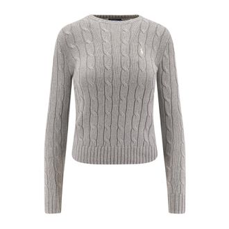 Polo Ralph Lauren Femme, Pulls, Gris, Taille: 40 FR Pull col rond avec logo brodé