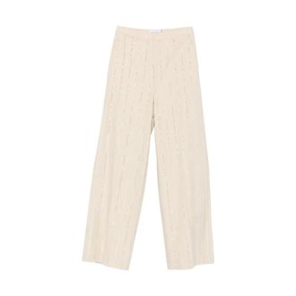 Isabelle Blanche Wide Hosen - - Trousers - Damen - Beige - XS