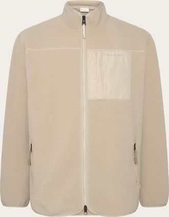 Knowledge Cotton Apparel Herren vegan Fleecejacke Loose Zip Hellgrau Meliert