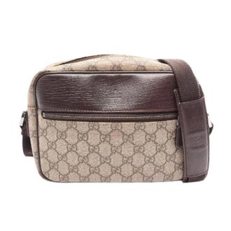 Gucci Pre-owned GG Plus PVC Coated Canvas Leder Schultertasche - - Pre-owned - Damen - Beige - ONE SIZE