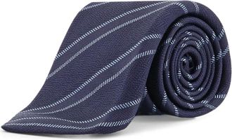 Kiton Homme, Accessoires, Gris, Taille: ONE Size Cravate en soie à motif régimentaire, fabriquée en Italie