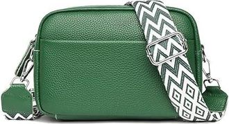 Generic Sac à bandoulière en cuir de vache pour femme, Vert, Medium