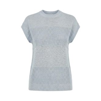 PESERICO Femme, Pulls, Bleu, Taille: 38 FR Tricot &agrave; col rond