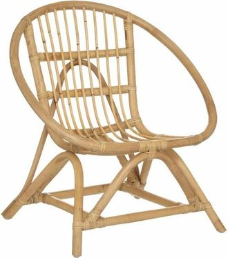 Atmosphera Atmosphera - Fauteuil Design en Rotin Léo 58cm Naturel