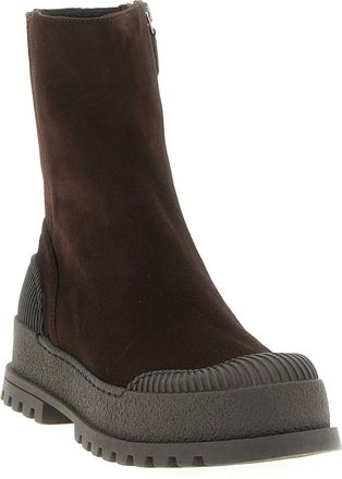 Aquazzura Suede and Rubber-Sole Ankle Boot - Brown