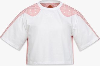 MCM T-Shirt Laurel aus Bio-Baumwolle und Monogramm-ECONYL mit verk&uuml;rzter Passform