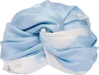 Moschino Femme, Accessoires, Bleu, Taille: ONE Size Silk Twill Turban Archive Clouds