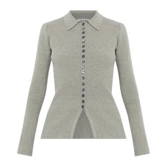 R&oacute;he Femme, Pulls, Gris, Taille: 38 FR Waisted Rib Cardigan