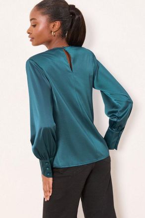 Lipsy Satinbluse Lipsy Satin-Bluse mit Schulterdetail, Regular (1-tlg)