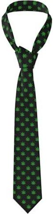Generic Cravate Pour Hommes Ic&ocirc;nes Lumineuses En Forme De Feuilles De Cannabis N&eacute;on Noires Tendance Men Tie Fine Cravate Pour Homme Pour Affaires F&ecirc;te Remise 