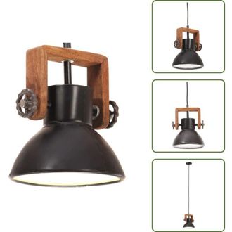 vidaXL Lampe suspendue industrielle 25 W Noir Rond 19 cm E27 - Lampe Suspendue - Lampes Suspendues - Lampe - Lampes