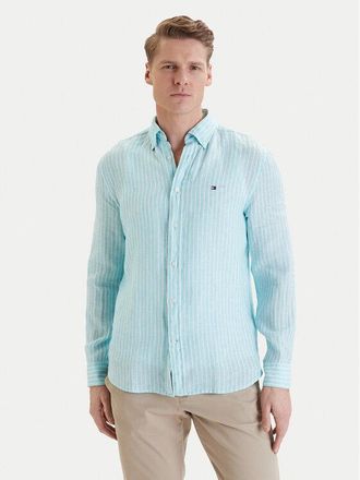 Tommy Hilfiger Hemd Bengal MW0MW42400 T&uuml;rkisfarben Regular Fit