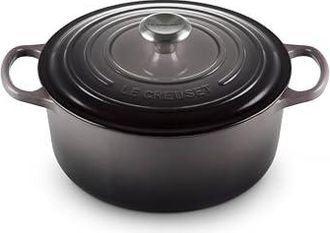 LE CREUSET Le Creuset Cocotte Signature en Fonte Émaillée avec Couvercle, 28 cm, Ronde, 6,7 L, 6,125 kg, Flint, 21177284442430