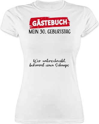 Shirtracer Shirt Damen - G&auml;stebuch - 30. Geburtstag G&auml;ste Unterschrift G&auml;steliste Lustig - XL - Wei&szlig; - guestbook t-Shirt 30 1994 Tshirt Frau original 30th Birthd
