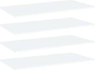Generic 4X B&uuml;cherregal, Brett Wandboard, Wandregal Regal, Regalboden Wand, Board Ablage, H&auml;ngeregal, Schweberegal, Holzwerkstoff (Wei&szlig; 40x10x1,5cm) (80 x 20 x