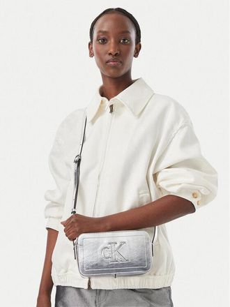 Calvin Klein Handtasche Bold Ck Outline Mtl Camera Bag LV04F3896G Silberfarben
