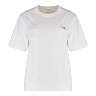 Maison Margiela T-Shirt mit Rundhalsausschnitt - - Tops - Damen - Wei&szlig; - M