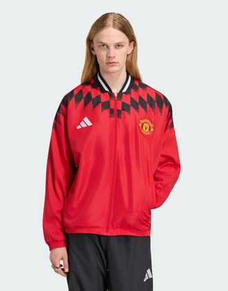 adidas Manchester United haut de surv&ecirc;tement Stadium en rouge MUFC