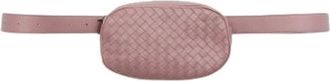 Bottega Veneta Sac banane en cuir nappa tress&eacute; Pre-owned - Femme - Pre-owned - Rose - Taille: ONE Size