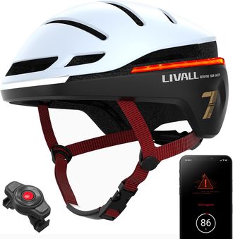 Livall Evo21 Fahrradhelm, White, M 54-58 cm
